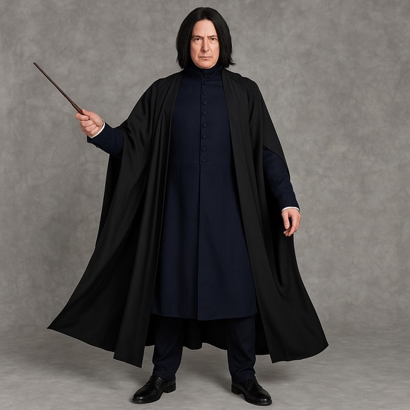 Other | 568 Harry Potter Severus Snape Costume Xxl Black Robe Tunic ...